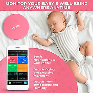 DreamBe-1 by OnSky Contactless Smart Baby Breathing Monitor, Realtime Heart Rate and Sleep Tracker – Monitor Baby Anywhere, Anytime – Touch-Screen Display WiFi - Urgency (DreamBe1P-C with Camera Pink)