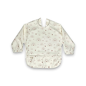 Little Keegs Long Sleeve Baby Bibs - Toddler Art Smock Feeding Baby Apron Eating Shirt Waterproof Wearable Full Sleeved Bib