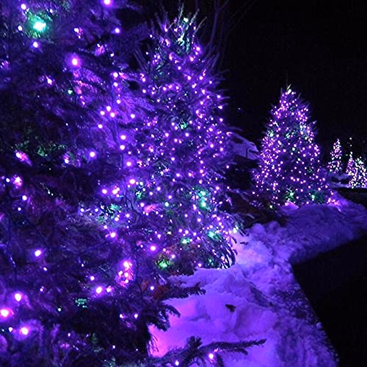 JFNV-200 LED Solar Purple Christmas Lights,String Lights,Waterproof Fairy Lights for Xmas, Home, Wedding, Patio, Lawn, Garden, Porch, Party and Holiday Decorations,8 Modes Light
