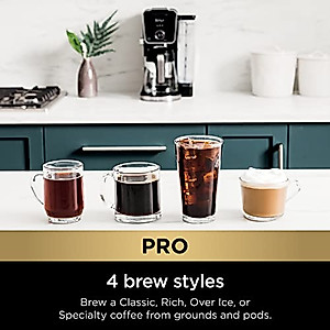Ninja CFP307 DualBrew Pro Specialty Coffee System, Single-Serve, Compatible with K-Cups & 12-Cup Drip Coffee Maker, with Permanent Filter, Black