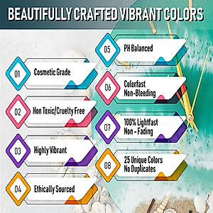 Mica Powder for Resin Powder Pigment - 8.8 oz/250g - 25 Colors Epoxy Pigment Powder for Epoxy Resin 0.35 oz Each - Mica Powder for Body Butter, Bath Bombs, Candles, Slime Dye, Lip Gloss