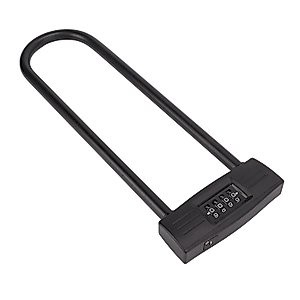 Bike U Lock, Lengthen 4 Digit Combination Resettable Padlock, and Waterproof, Suitable for , Electric Scooter