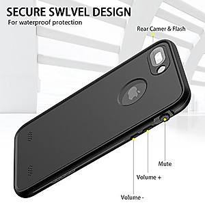 LOVE BEIDI iPhone 8 Plus & 7 Plus Waterproof Case - Underwater Snowproof Dirtproof Shockproof Cover Black/Gray