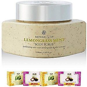 BATH & BLOOM LEMONGRASS MINT BODY SCRUB 200 ML. DHL EXPRESS NEW!! VALUE PACKS (PACKS OF 1) [GET FREE TOMATO FACIAL MASK]