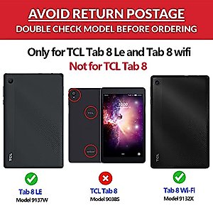 Tading Kids Case for TCL Tab 8 LE Tablet 2023 Released, Cute Butterfly Kid Proof EVA Foam Protective Stand Cover for TCL Tab 8 LE (Model: 9137W)/ TCL Tab 8 WiFi (Model: 9132X) - Purple