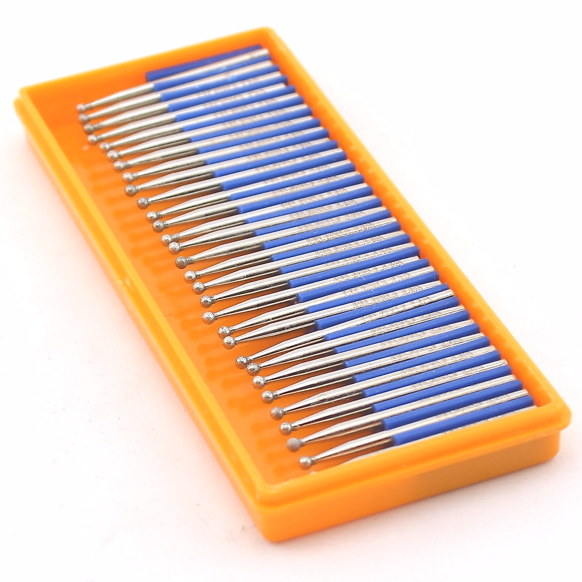 JINGLING Diamond Grinding Bits 2.5mm Spherical Head Bur w Shank 2.35mm Pack of 30Pcs