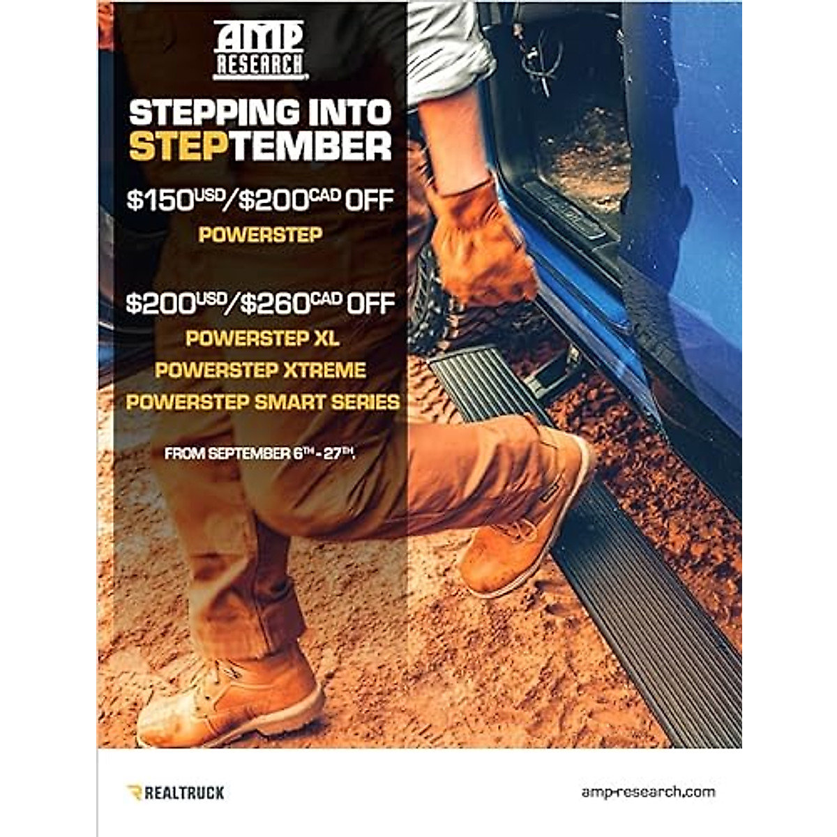 AMP Research RealTruck PowerStep Plug-N-Play | Fits 2017 - 2019 Ford F-250/F-350/F-450 Super Duty | 76235-01A | Ergonomic, Rust-Proof Aluminum, True Flush Mount