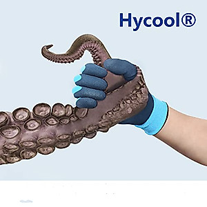 DS Safety Waterproof Work Gloves Hycool Grip Working Gloves 1 Pair(L,Blue)