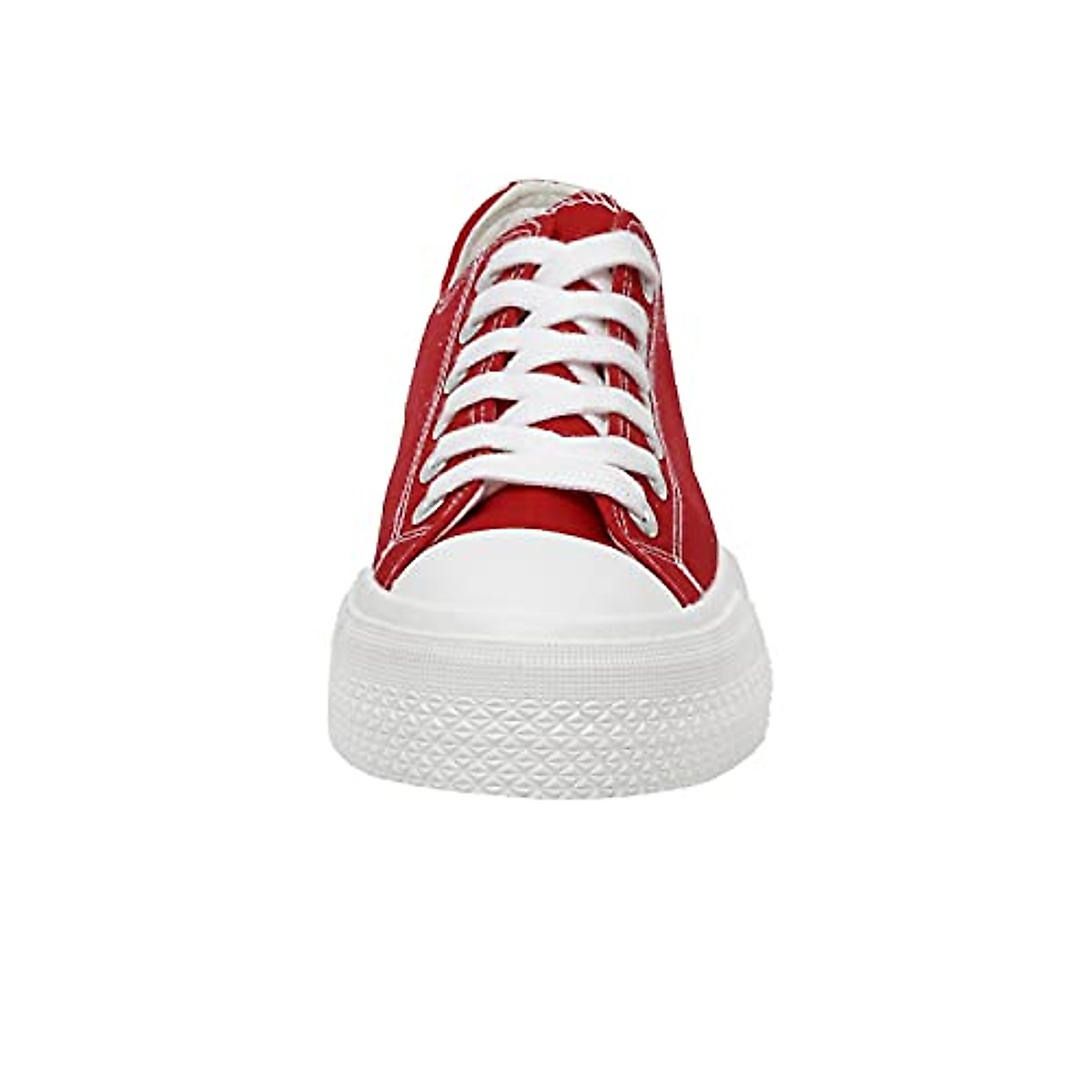 CUSHIONAIRE Women's Vince Low top Canvas Sneaker +Memory Foam, Red 8.5