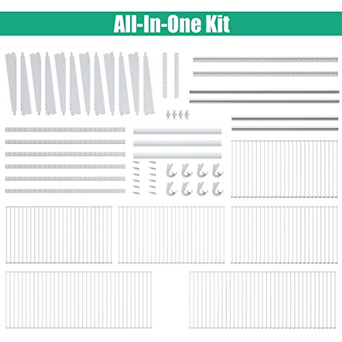 Tangkula 4 to 6 FT Custom Closet System, Wall Mounted Closet with Hanging Rod, Metal Hanging Storage Organizer Rack Wardrobe with Shelves, Adjustable Closet System Kit for Bedroom