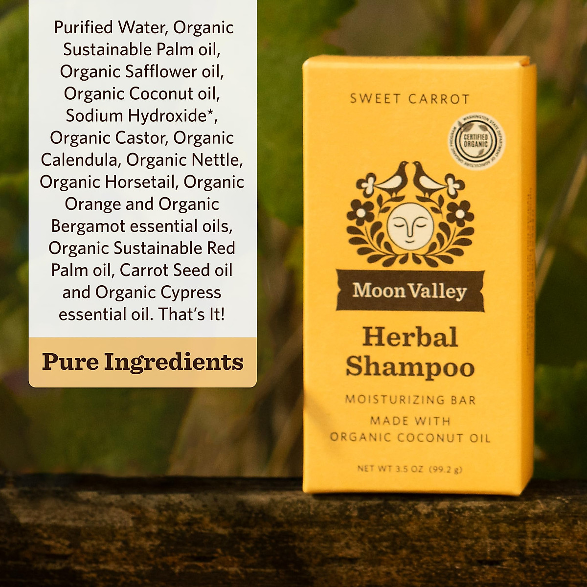 Moon Valley Organics HERBAL SHAMPOO BAR - SWEET CARROT (2PACK)