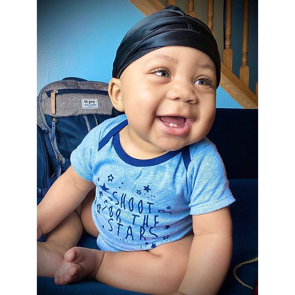 ForceWave 2 PCS Silky Satin Baby Durags for Boys Girls Infant