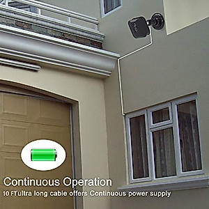 3 Pack 10FT Power Extension Cable for WyzeCam, WyzeCam Pan, KasaCam Indoor, NestCam Indoor, Blink,Cloud Cam, USB to Micro USB Durable Charging and Data Sync Cord for Security Camera(White)