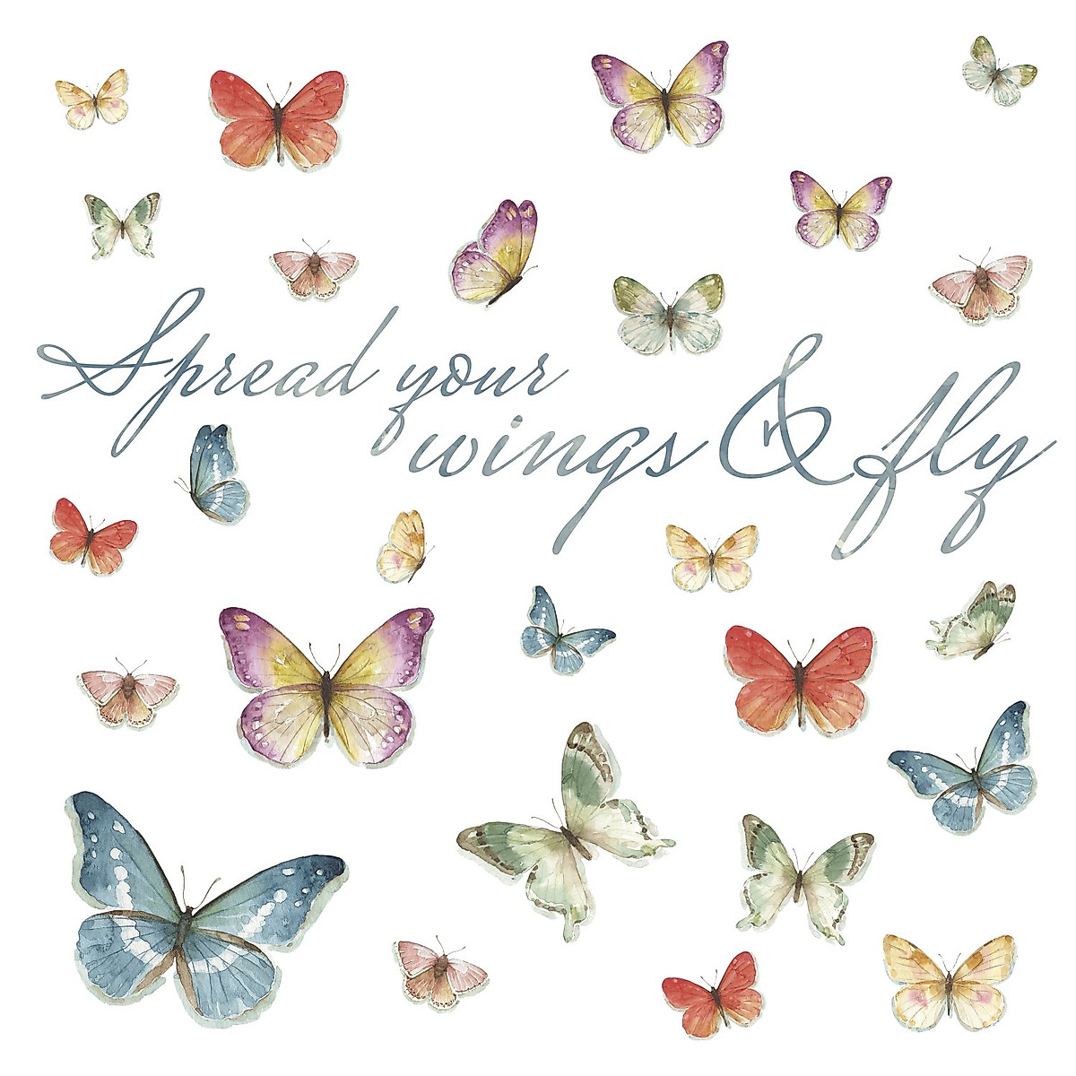 RoomMates RMK3263SCS Lisa Audit Butterfly Quote Peel and Stick Wall Decals