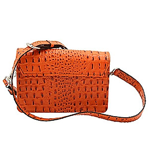 COSMO HANDMADE Premium Women's Crossbody Bag - Stylish Orange Leather Purse with Detachable Strap - Versatile Designer Inspired Handbags for Everyday Use and Special Occasions