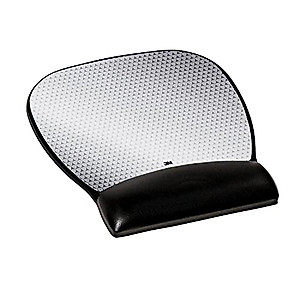 3M Precise Mouse Pad with Gel Wrist Rest, Soothing Gel Comfort with Durable, Easy to Clean Leatherette Cover, Optical Mouse Performance and Battery Saving Design, 9.2" x 8.7", Black (MW310LE)