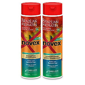 NOVEX Shampoo 10.1oz + Conditioner 10.1oz Set (Brazilian Keratin)