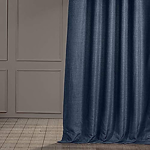 HPD Half Price Drapes Italian Faux Linen Curtains for Bedroom 50 X 108 (1 Panel), FLCH-FM20103-108, Sergeants Blue