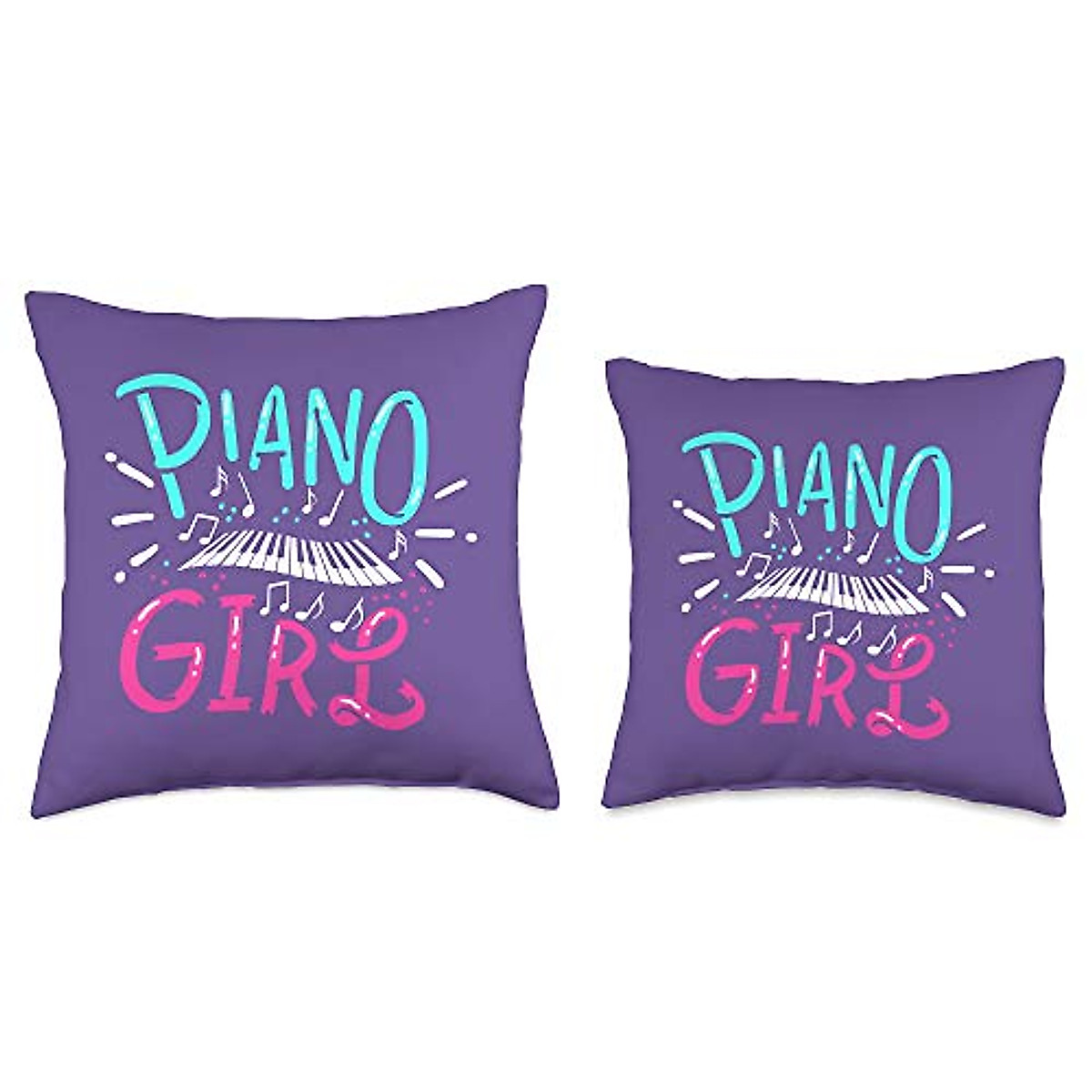 Piano Music Piano Girl Pianist Music Notes Gift Throw Pillow, 16x16, Multicolor