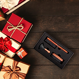 ZilberHaar Beard Brush Grooming Kit - Stiff Bristles Boar Bristles - Ideal for Medium to Long, Thick Beards - Distributes Balm & Oil for Growth/Styling - With Brush Cleaning Tool