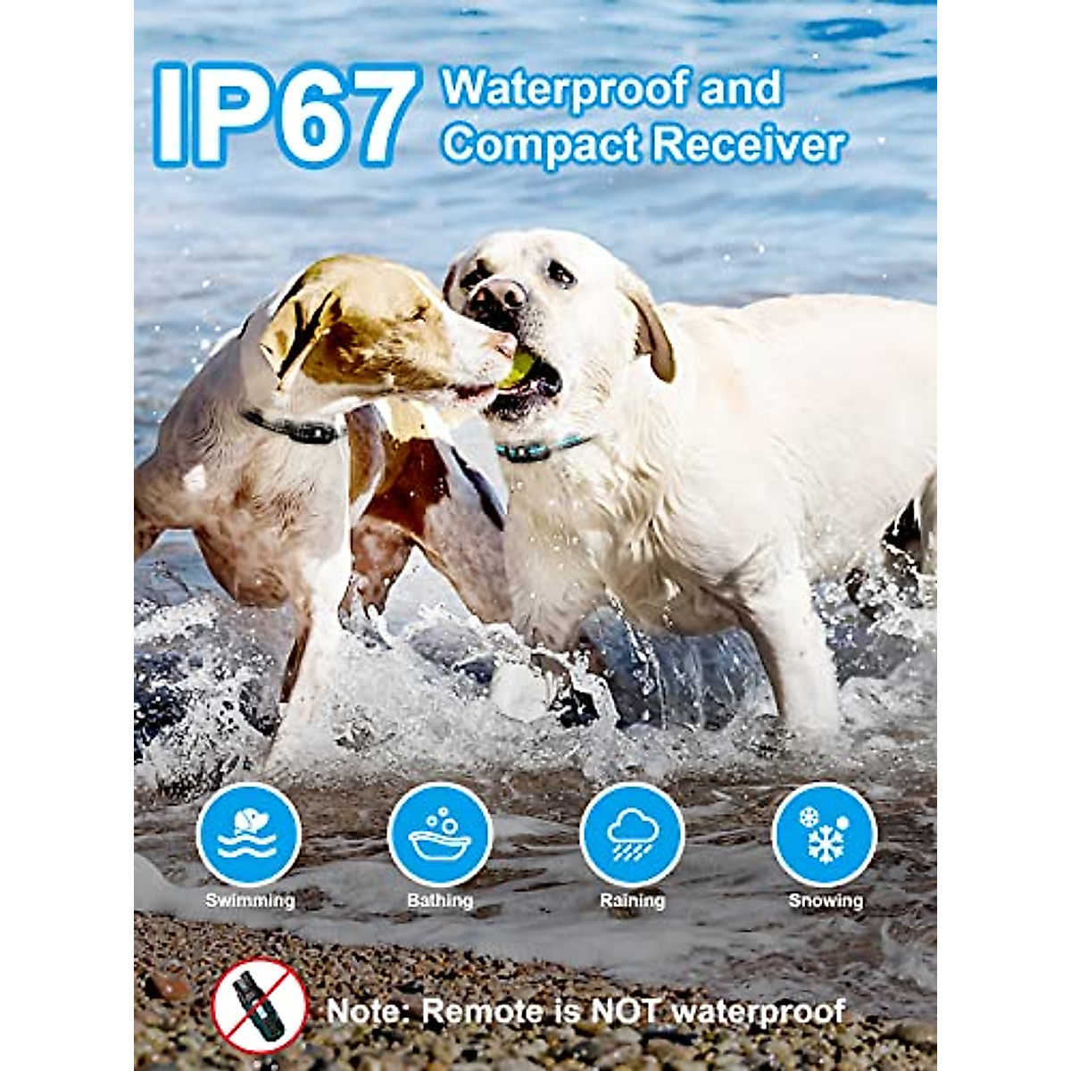 Bousnic Dog Shock Collar 2 Dogs (5-120Lbs) - 3300 ft Waterproof Training Collar for Dogs Large Medium Small with Rechargeable Remote, Beep (1-8) Vibration (1-16) and Humane Shock (1-99) Modes