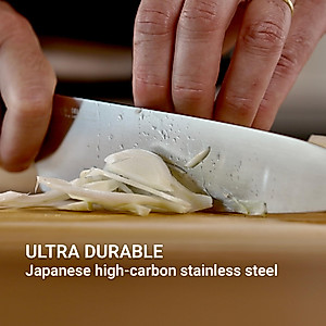 HAST 8 Inch Chef Knife, Ultra Sharp, Japanese Kitchen Knife, Carbon Stainless Steel, Lightweight, Ergonomic & Award-Winning Japanese Knife, Professional stainless steel knife