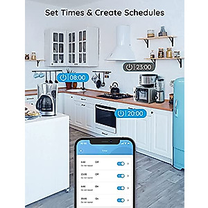 Govee Dual Smart Plug 4 Pack, 15A WiFi Bluetooth Outlet, Work with Alexa and Google Assistant, 2-in-1 Compact Design, Govee Home App Control Remotely with No Hub Required, Timer, FCC and ETL Certified