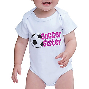 Custom Party Shop Baby Girl's Soccer Sister Onepiece 0-3 Months Pink and Black