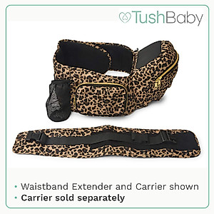Tushbaby - Safety-Certified Hip Seat Baby Carrier - Mom’s Choice Award Winner, Seen on Shark Tank, Ergonomic Carrier & Extenders for Newborns & Toddlers (Extender, Leopard)