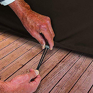 True Guard Water Resistant Heavy Duty Patio Furniture Covers, Fade/Stain/UV Resistant for Outdoor Patio Furniture, 600D Rip-Stop, Dark Brown