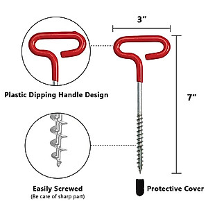 Ice Anchor Ground Nail, Universal Winter Fishing Tent Insert Screw Accessories for Fixing Ice Shelter or Fishing Rod, Breaking Hole, 4PCS