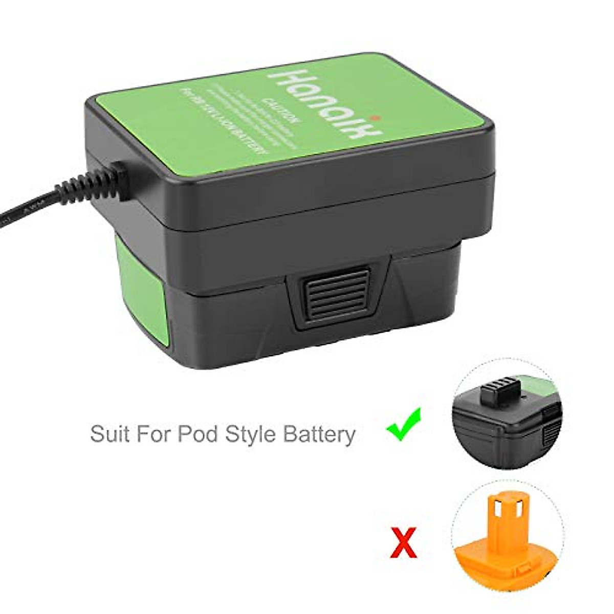 Hanaix 12V Lithium Charger for Ryobi CB120L CB121L BPL-1220 L1212R CD100 130503001 130503005 (not for CB120N) Ryobi 12V Portable Charger