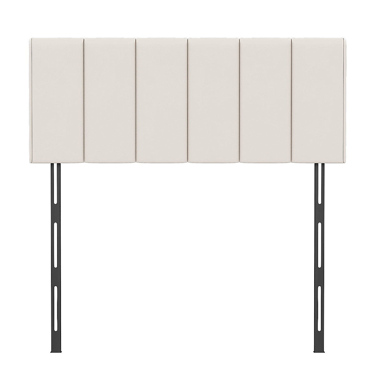 HAOBO Home Upholstered Headboard Foldable King Size Headboards Eastern King/California King Faux Leather Panel with Height Adjustments-White