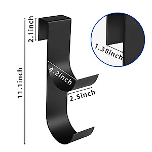 codree 2 Pcs Pool Fence Hooks for Pool Equipment- Black Heavy Duty Fence Hooks for Pool Poles- Slipe-on Fence Hanger for Pool Hose Pool Skimmer, Fit 3/4 Inch to 1-1/4 inch Railing