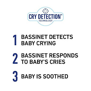 Graco Sense2Snooze Bassinet with Cry Detection Technology | Baby Bassinet Detects and Responds to Baby's Cries to Help Soothe Back to Sleep, Ellison , 19 D x 26 W x 41 H Inch (Pack of 1)