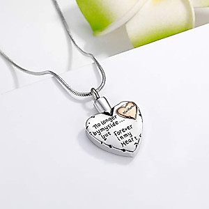 RIMZVIUX Heart Urn Necklace for Ashes Stainless Steel Cremation Necklaces for Ashes Cremation Jewelry for Human Ashes (Husband) …