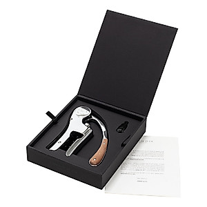 L'Atelier du Vin Oeno Motion Wood vertical level corkscrew comfortable grip spare spiral integrated foil cutter