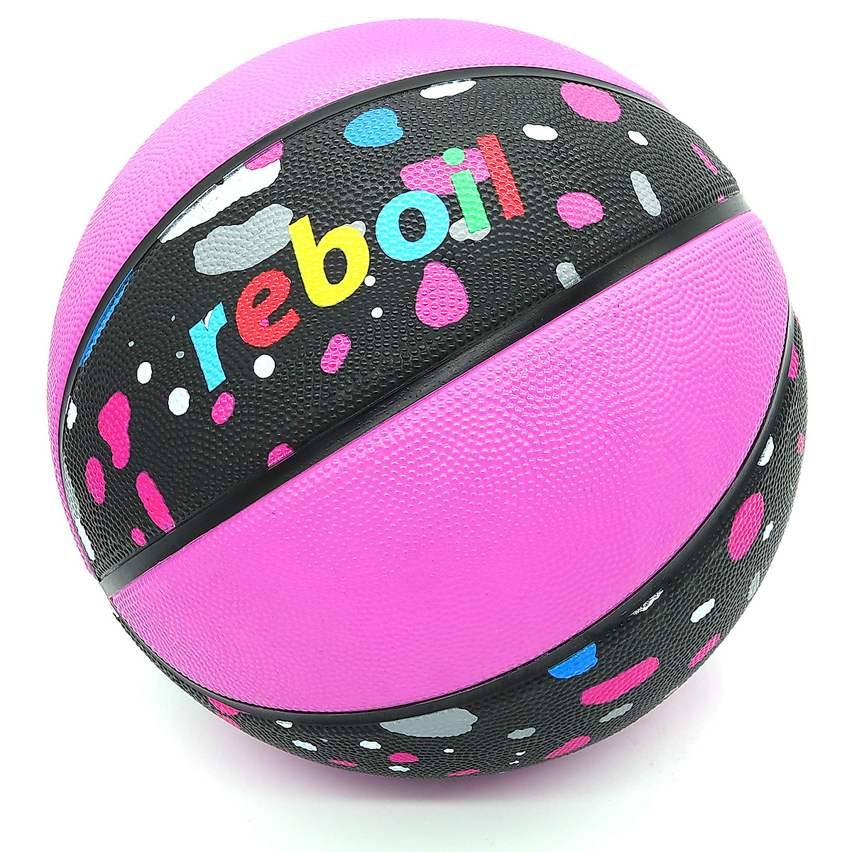 REBOILPHASE Pink Basketball Size 4 Basketball Gift, Kids Basketball, Youth Basketballs, Rubber Basketball -Pink/Multi-Splatter