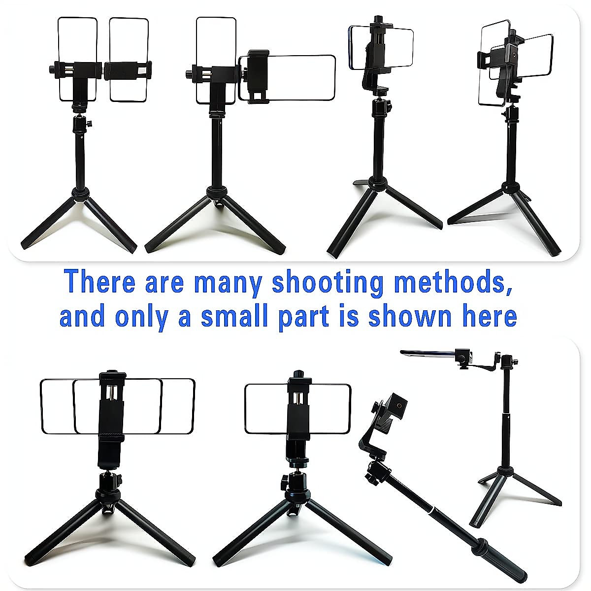 Teleprompter iPhone & Android, Double Phone Holder for Video Recording ...