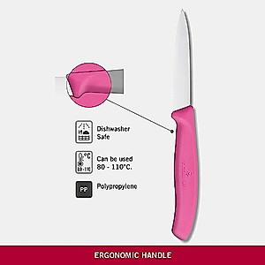 Victorinox 6.7636.L115 Swiss Classic Paring Knife for Cutting and Preparing Fruit and Vegetables Serrated Blade in Pink, 3.1 inches