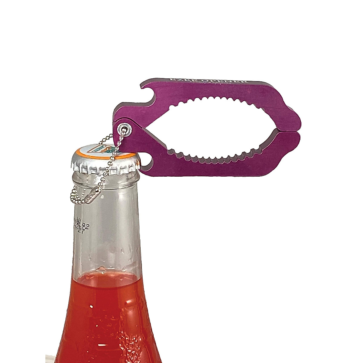 Ezee Opener - (Blue) Aluminum Keychain Multi use opener - perfect for arthritis and weak hands - opens to 2 1/2" dia.