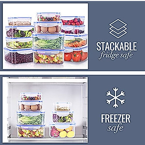 MADSOUKY Food Storage Containers Set Airtight Meal Prep Container Large Capacity Lunch Box with Lids BPA Free Leak Proof 24 Pieces