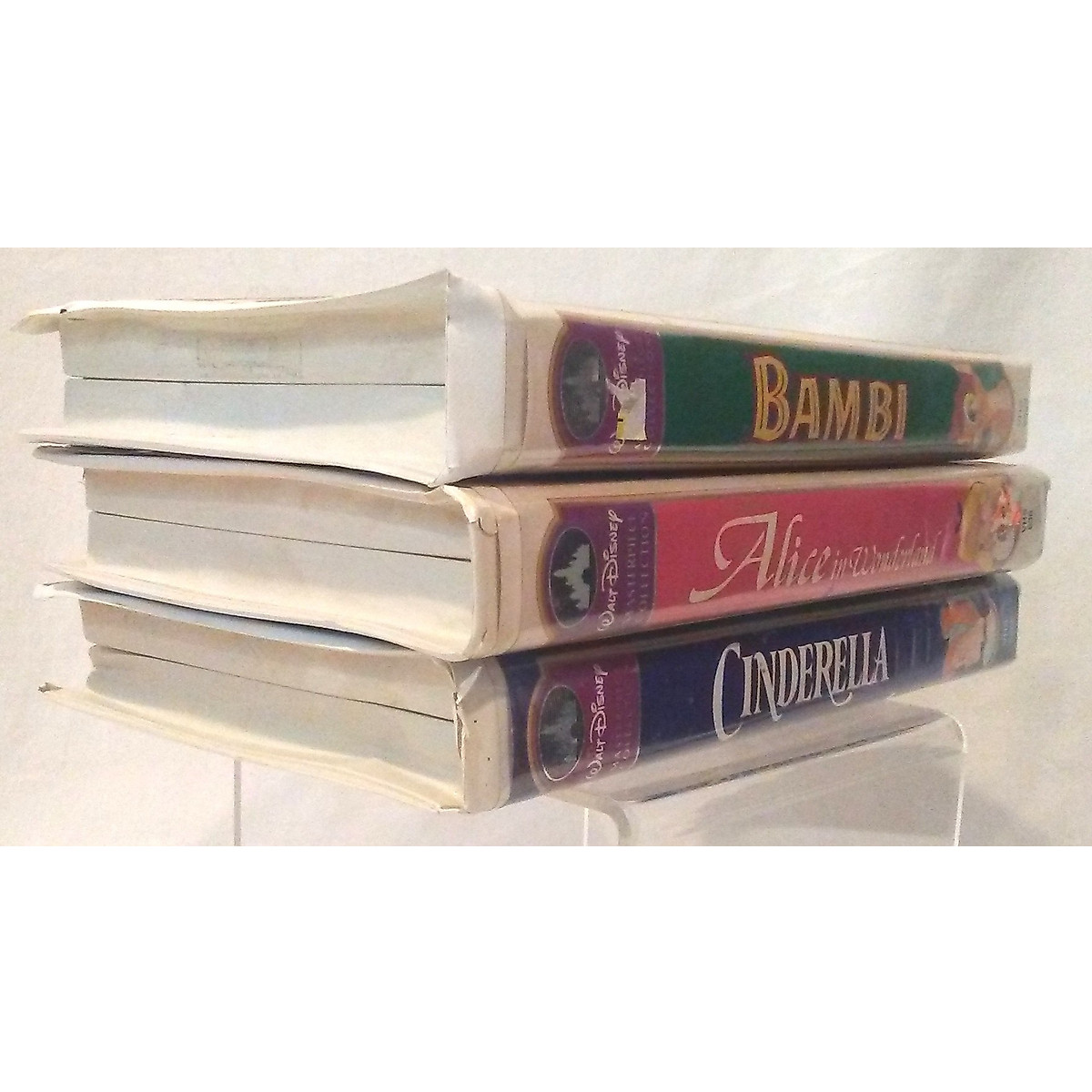 Set of 3 Disney Family Entertainment Videos ~ Bambi VHS, Cinderella VHS, Alice in Wonderland VHS