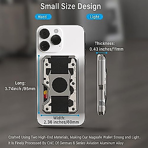 niubuy Magnetic Wallet & Minimalist Slim Wallet for Men -MagSafe Wallet-Hard Shell Lightweight iPhone Wallet - for iPhone 14 Pro Max/ 14 Pro/ 14/13 Pro Max/ 13 Pro/ 12 Pro Max -Gray