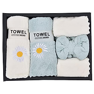 Bath Sheets Set Daisy Pattern Super Soft and Absorbent Bath Sheets Gift Box, Super Absorbent & Quick Dry, Multipurpose Use for Bathroom