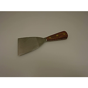 Dexter 3 inch High Carbon Steel Scraper Forged Semi Flex Angled Blade Full Tang with Triple brass rivets 525-3F Wood Handle