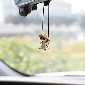 Swinging Duck Car Hanging Ornament, Cute Car Hanging Accessories for Rear View Mirror, Car Pendant Sunglasses Duck Hanging Swing