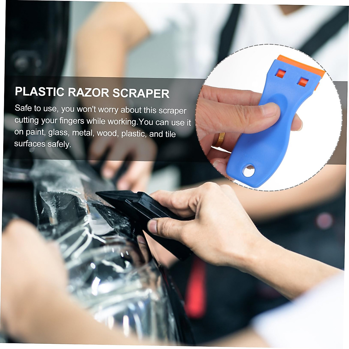 Zerodeko 3pcs Degumming Razor Car Plastic Razor Adhesive Plastic Razor Plastic Razor Remover Glass Decals Razor Glass Plastic Razor Scraper Sticker Scraper Window Plastic Scraper