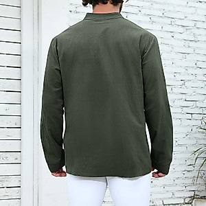 Mens Medieval Renaissance Pirate Top Long Sleeve Viking Gothic Steampunk Shirt Halloween Cosplay Party Costumes (XXL, Grey-Green)