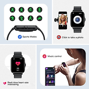 ANDFZ Smart Watch (Answer/Make Call), Smartwatch Fitness Tracker for Android and iOS Phones with Heart Rate Sleep Tracking, Text, Call, Sport Modes, Blood Pressure,Fitness Watch for Women Men